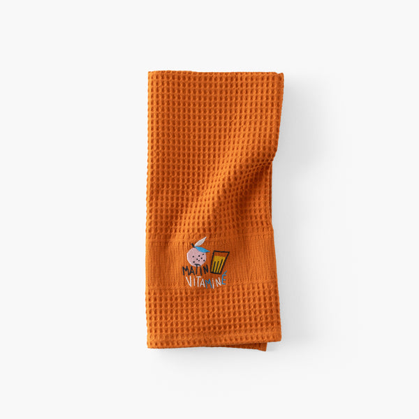 Torchon en coton Tcafe - Orange rouille | Carré Blanc Canada