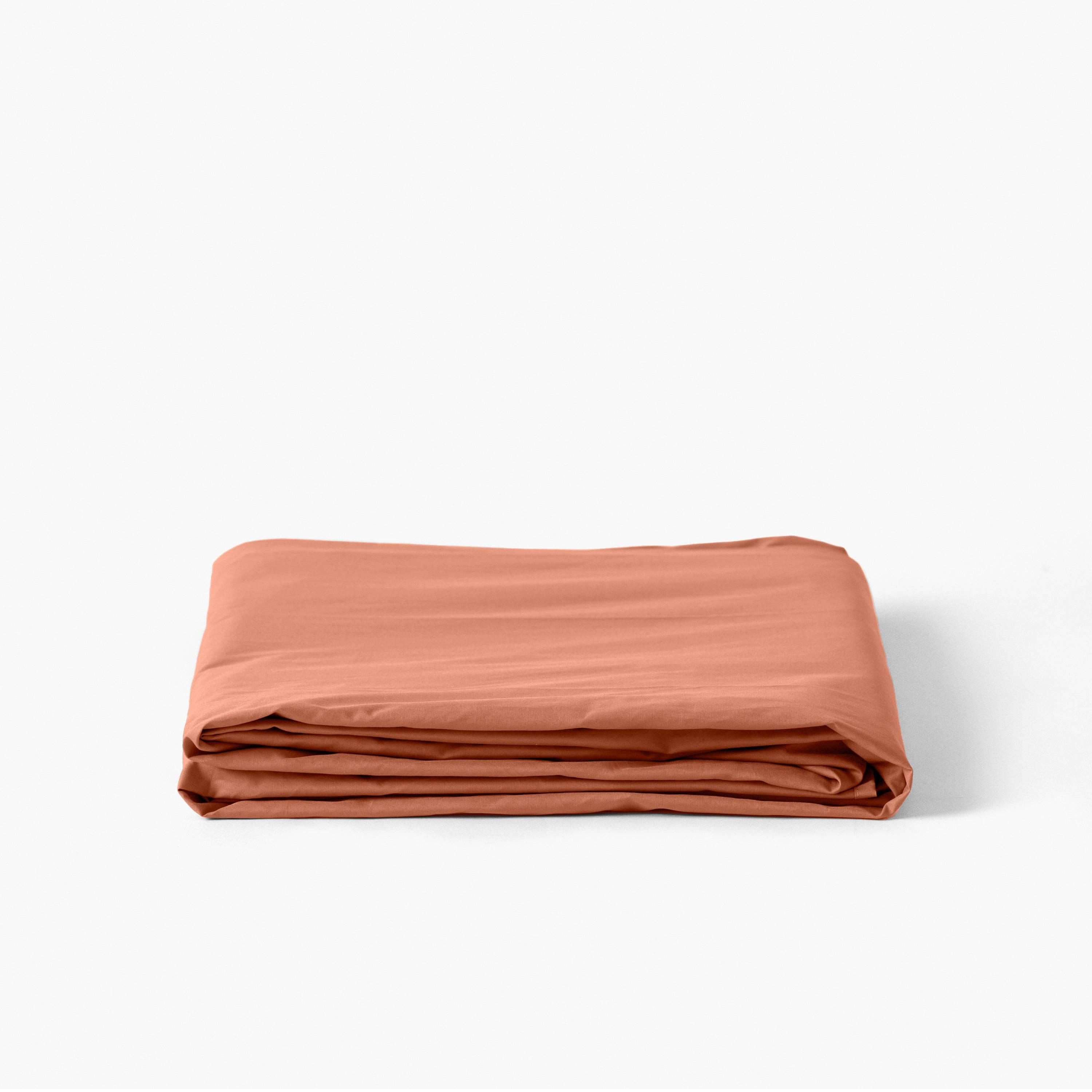Flatsheet in Cotton Percale Neo Terracotta | Carré Blanc Canada