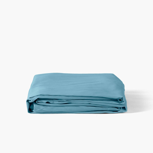 Drap housse satin de coton uni Prestige glacier | Carré Blanc Canada
